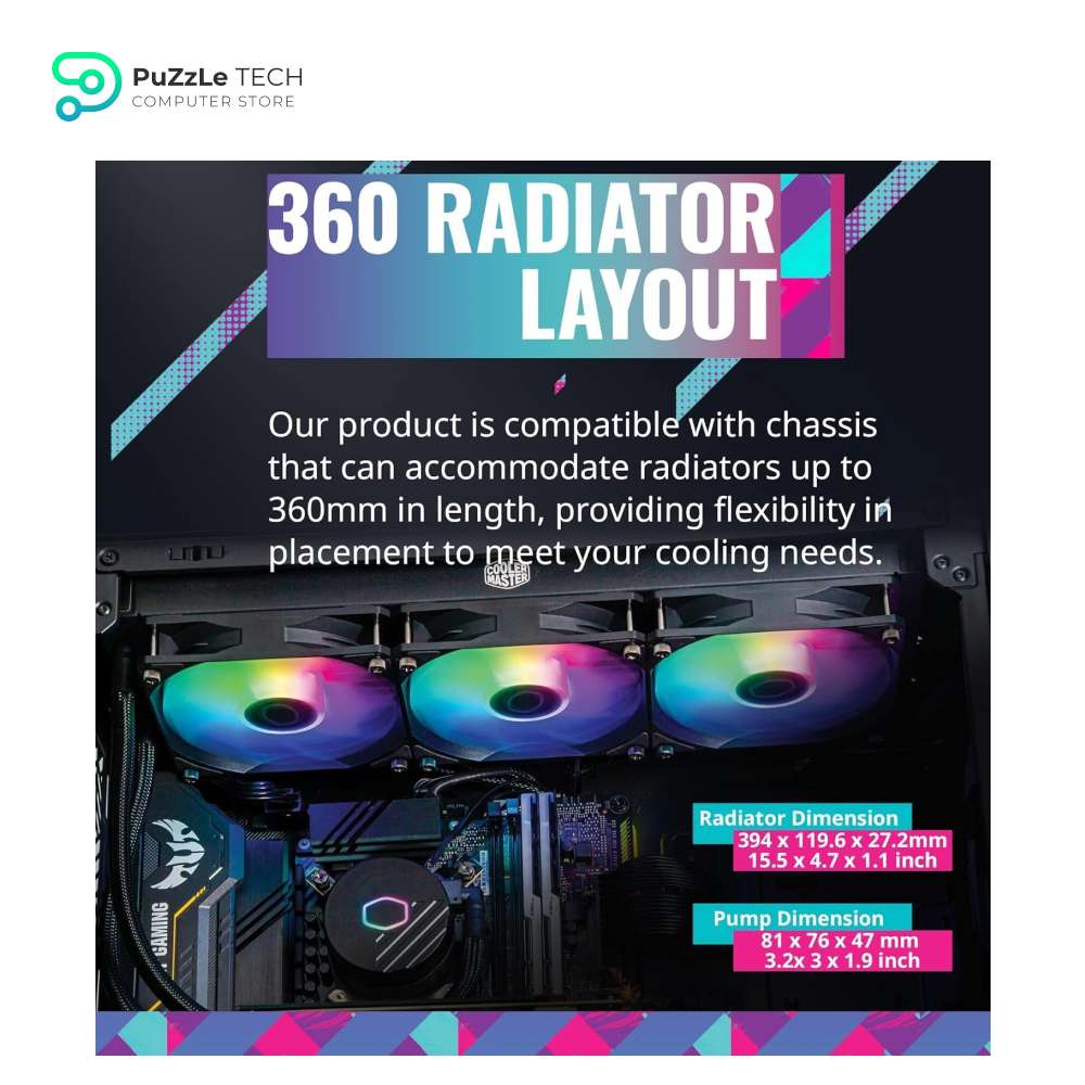 Cooler Master MasterLiquid 360L Core ARGB CPU Liquid Cooler | PuZzLe ...