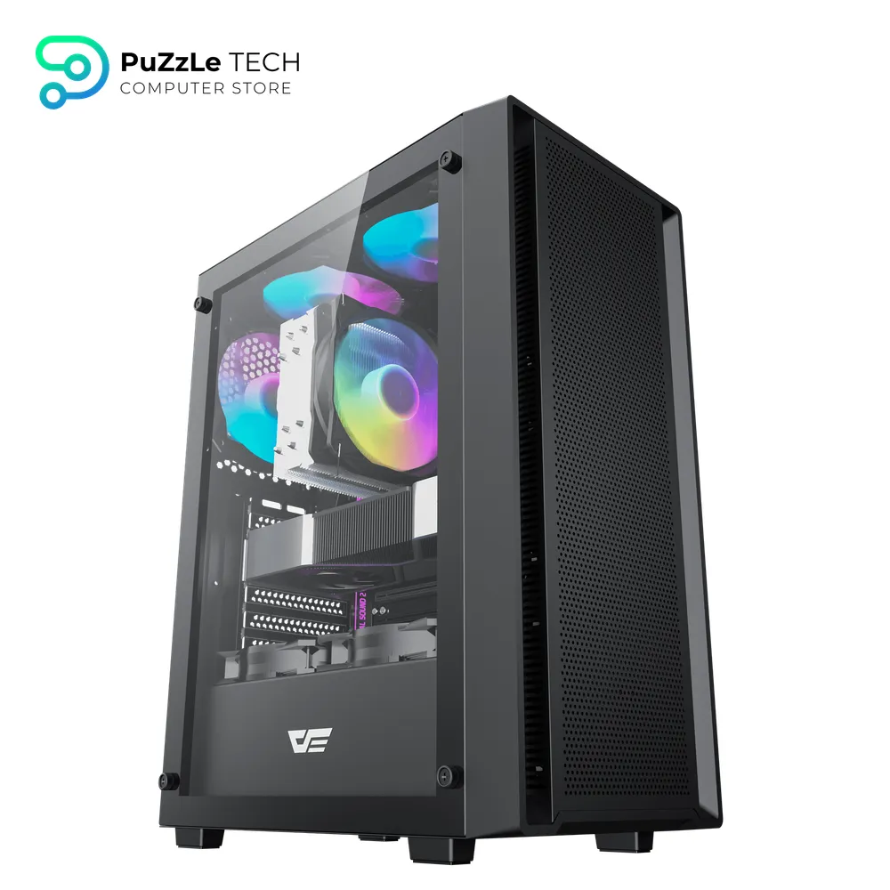 DarkFlash A305 ATX PC Case 4FAN CL6 + PSU GP650 +80 BRONZE - Black ...